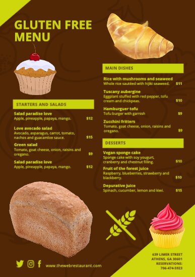 Editable posters and symbols for gluten-free products