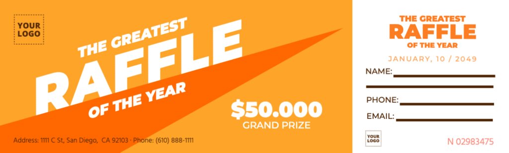 Modelos de bilhetes de rifa para impressão