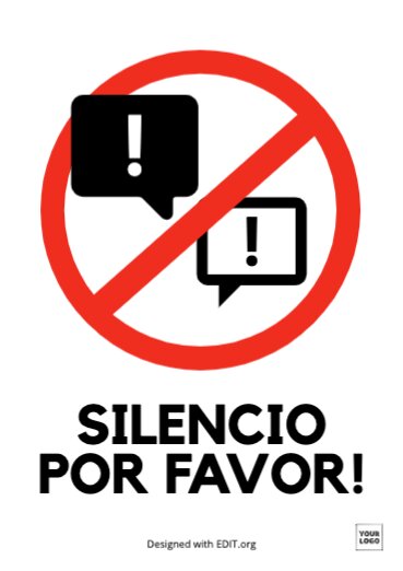 Carteles de silencio por favor para imprimir