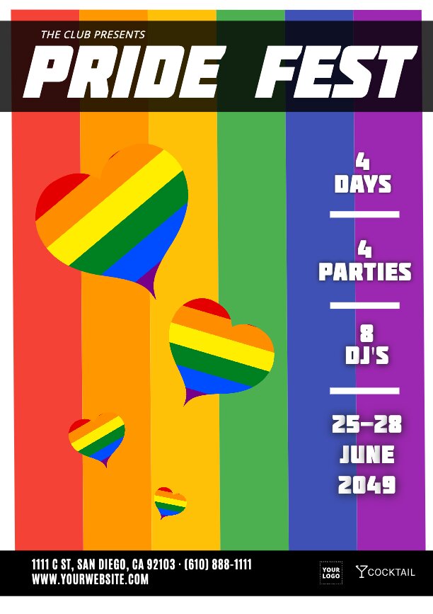 Pride Day poster and flyer templates