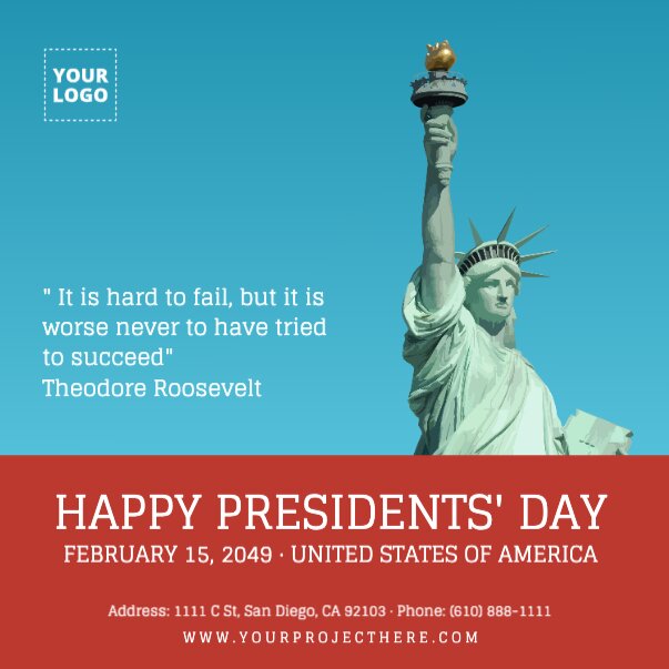 Presidents Day customizable templates