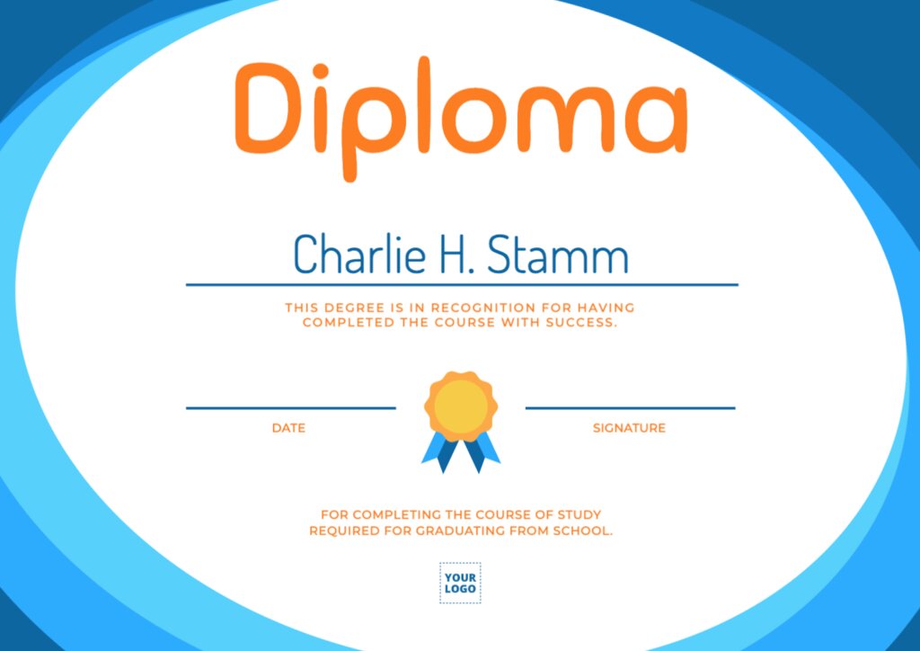 Editable diplomas and recognitions for Kids