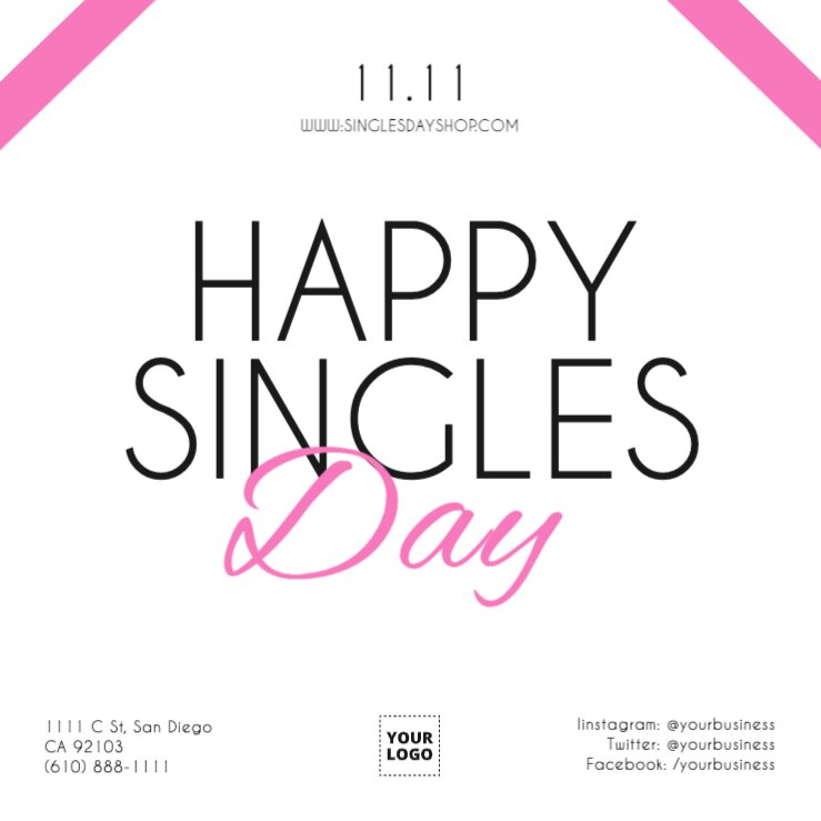 Editable online designs for Singles day