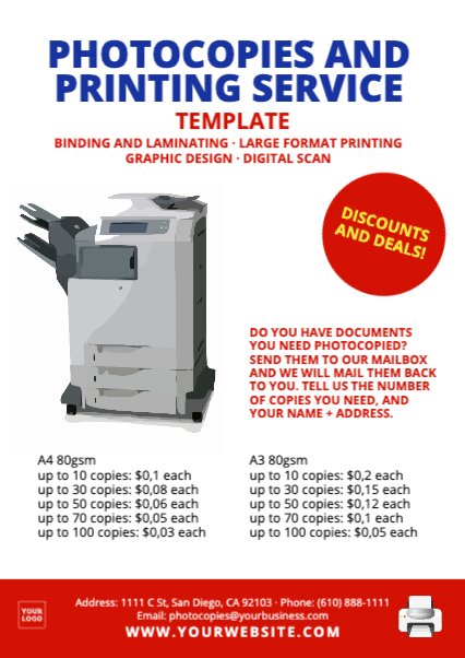 Create photocopy posters online (for printing)