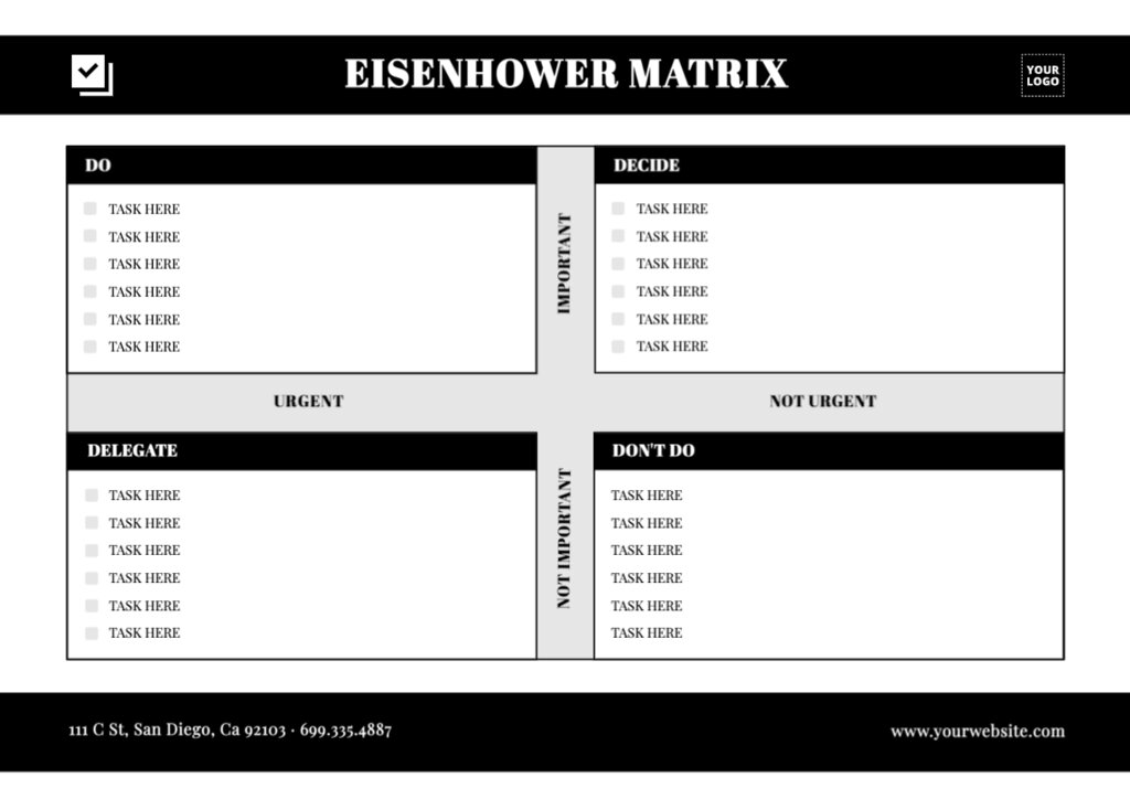 Eisenhower Matrix template examples to edit online