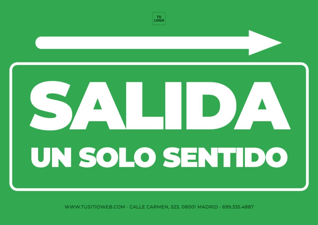 Carteles de entrada y salida personalizables online