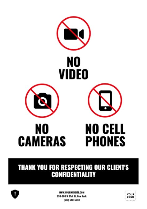 Create No cell phone use signs online
