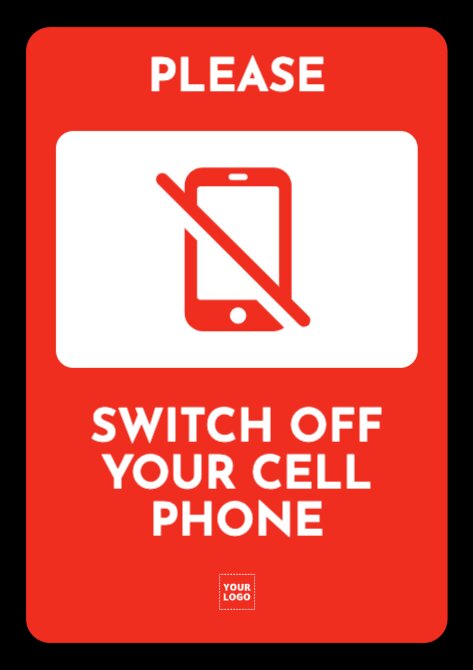 Create No cell phone use signs online