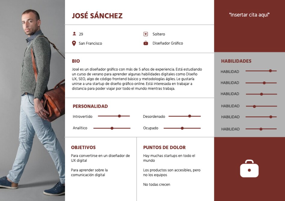 Ejemplos y plantillas editables online de User Persona