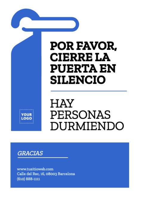 Carteles para editar online de Cierre la puerta