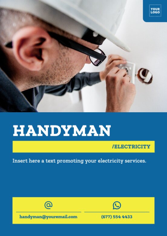 Online editable templates to promote home repair services