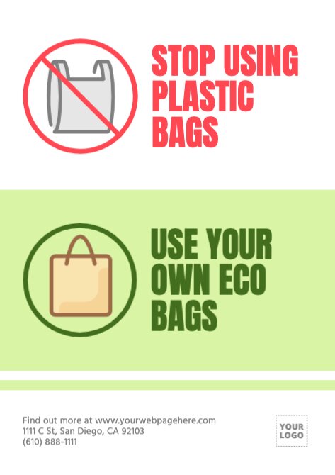 Bring your own bag, posters to edit online