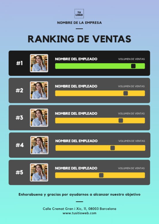 Plantillas para rankings y tablas clasificatorias gratis