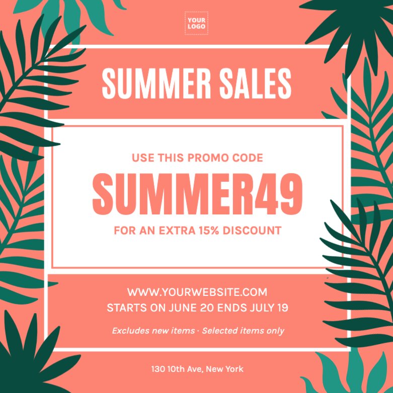 Online designs to promote summer sales