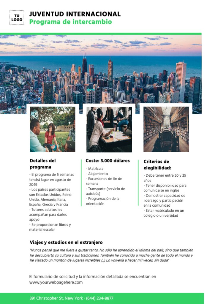 Diseños para promocionar programas de intercambios