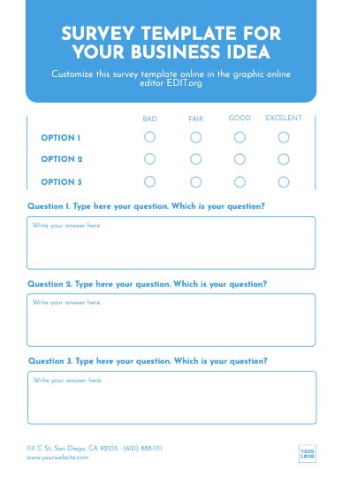 Printable survey editable templates