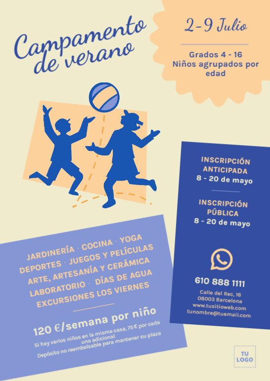 Carteles para promocionar campamentos de verano