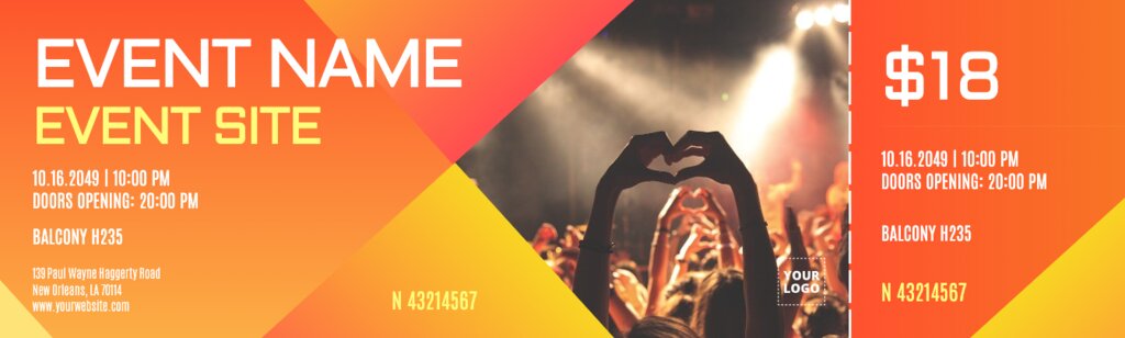 Online editable ticket templates