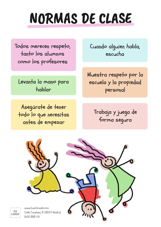 Plantillas de carteles de normas de clase personalizables y gratuitas