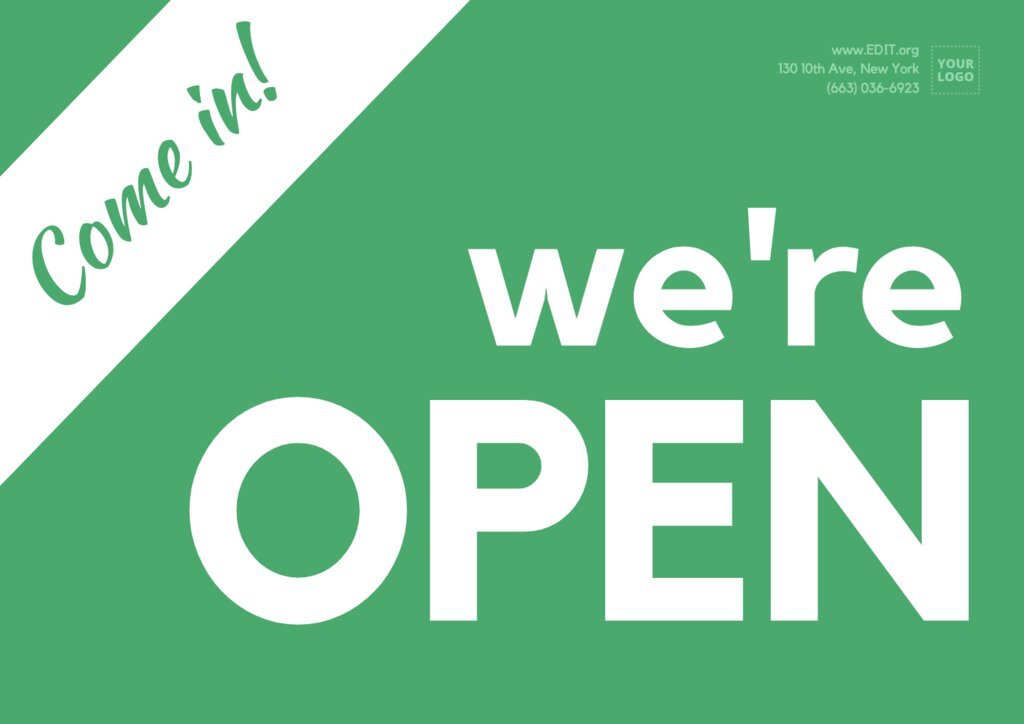 Customizable Open / Closed Signs to Print