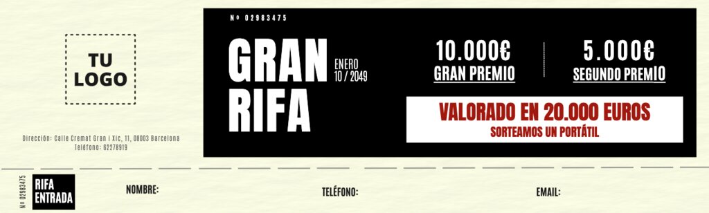 Plantillas para boletos de rifa para imprimir