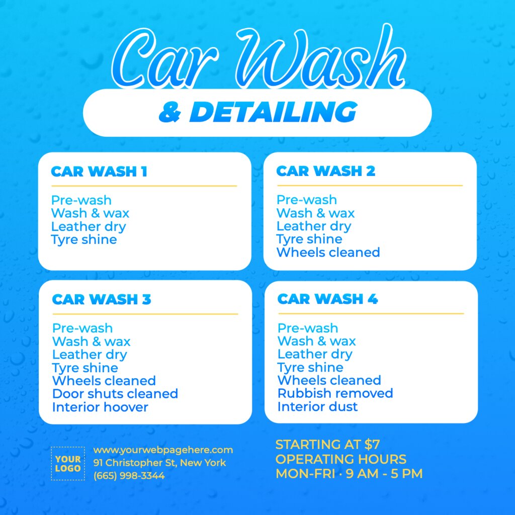 Design templates for car wash companies