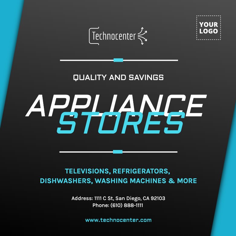 Editable posters for home appliance stores