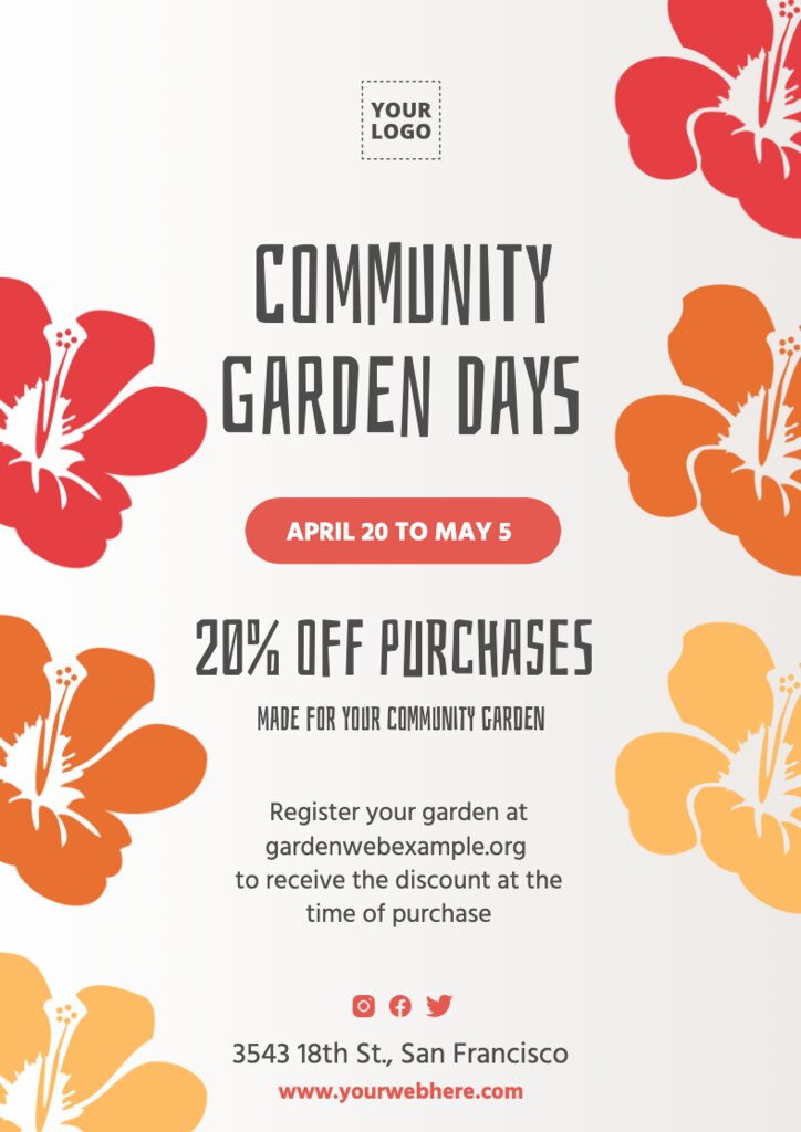 Editable garden center and gardening flyers