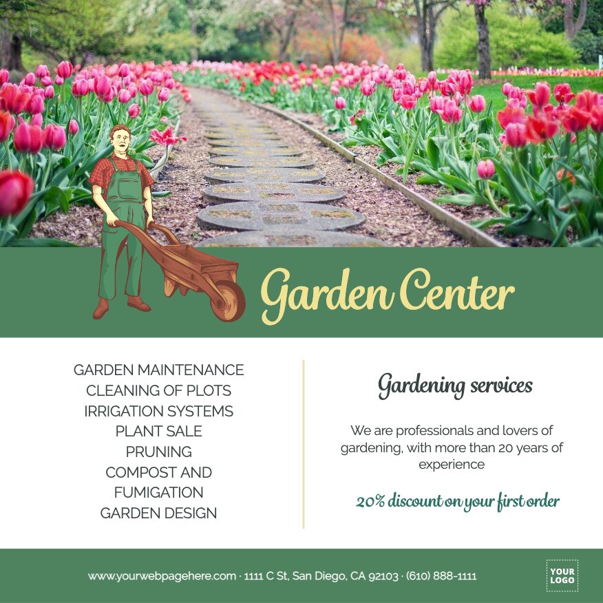 Editable Garden Center And Gardening Flyers