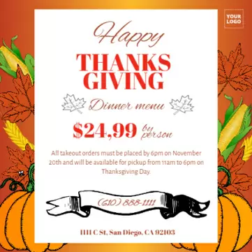 Thanksgiving templates for promos and sales