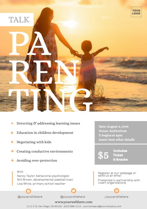 Editable talk flyer and invitation templates