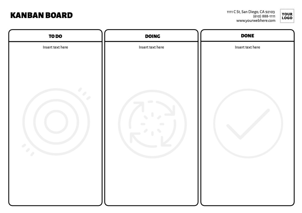 Free templates to create printable Kanban boards