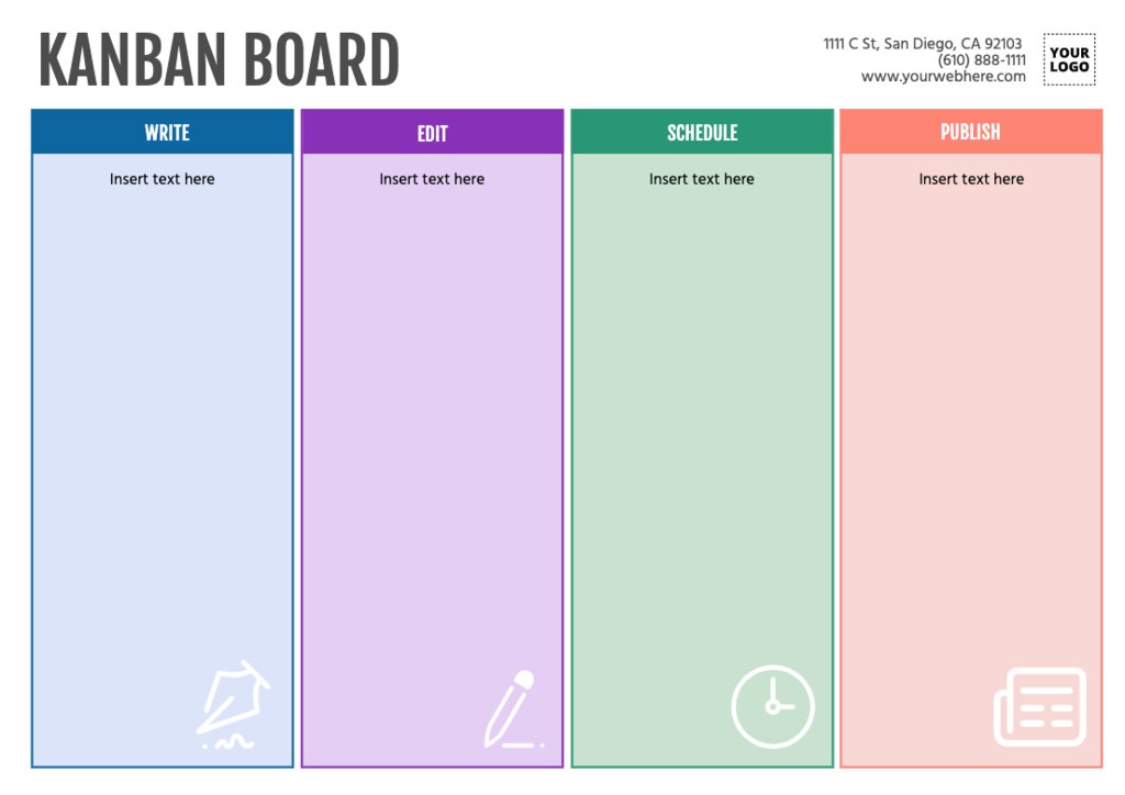 Free templates to create printable Kanban boards