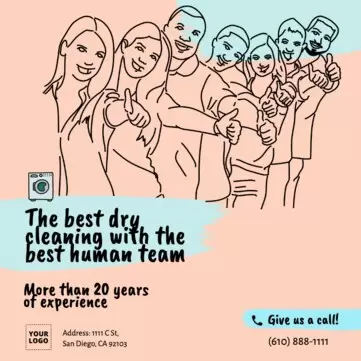 Laundry templates to create flyers and banners designs