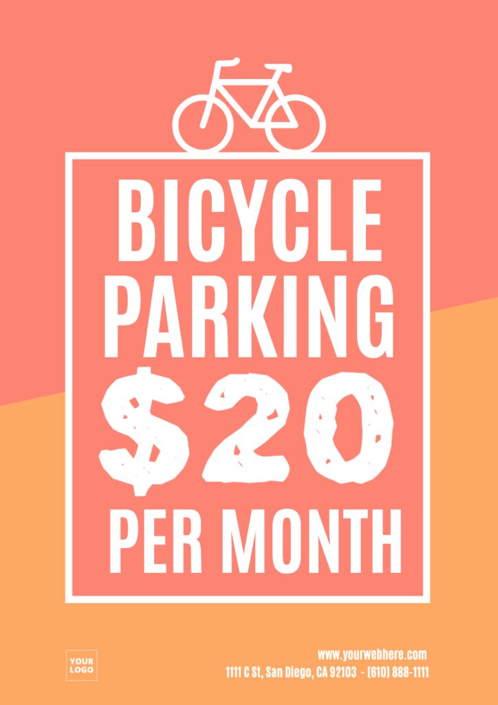 Bicycle and scooter parking signs