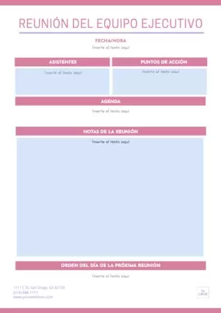 Actas de reunión personalizables gratis online