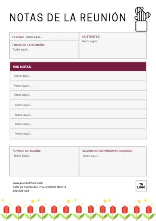 Actas de reunión personalizables gratis online
