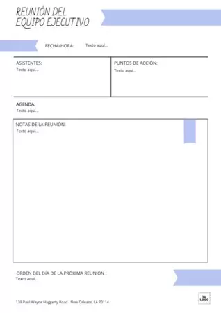 Actas de reunión personalizables gratis online
