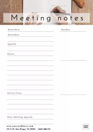 Meeting Minutes templates to edit online and print