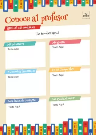 Plantillas de Conoce a tu Profesor para imprimir