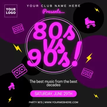 90s Theme Party Flyer Templates