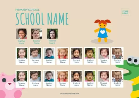 Customize free school class photo templates