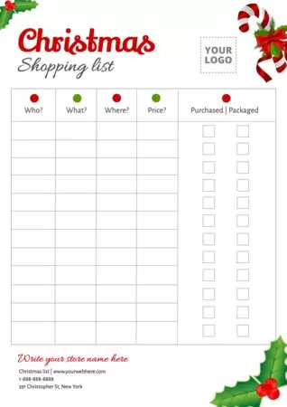 Printable Christmas List Templates for your Business