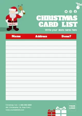 Printable Christmas List Templates for your Business