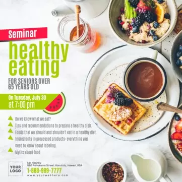 Editable Eat Healthy Poster Templates