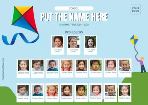 Customize free school class photo templates