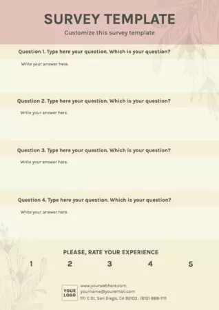 Printable survey editable templates