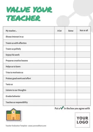 Customizable Teacher Evaluation Examples Online
