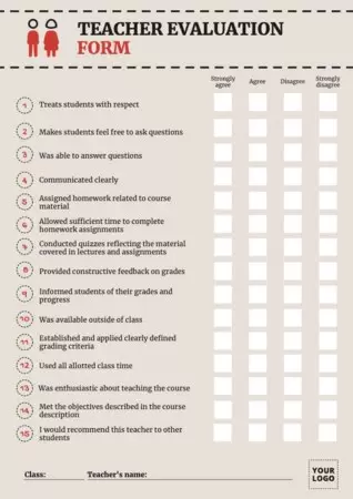 Customizable Teacher Evaluation Examples Online