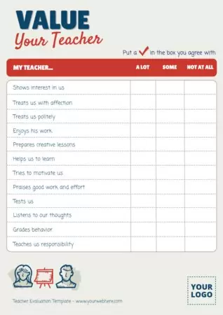 Customizable Teacher Evaluation Examples Online